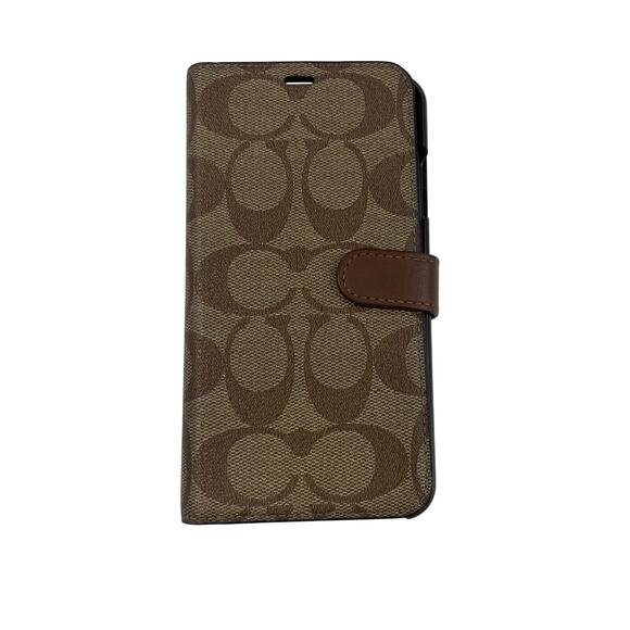 Coach | Bags | Coach Iphone Xr Folio Wallet Case In Signature Canvas ...